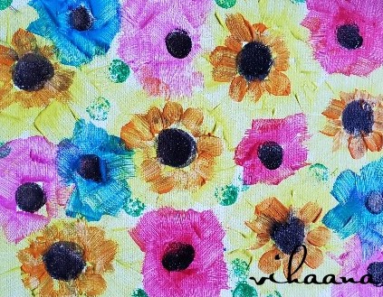 Flowers with sponge brushes – CREATIVE ARTS