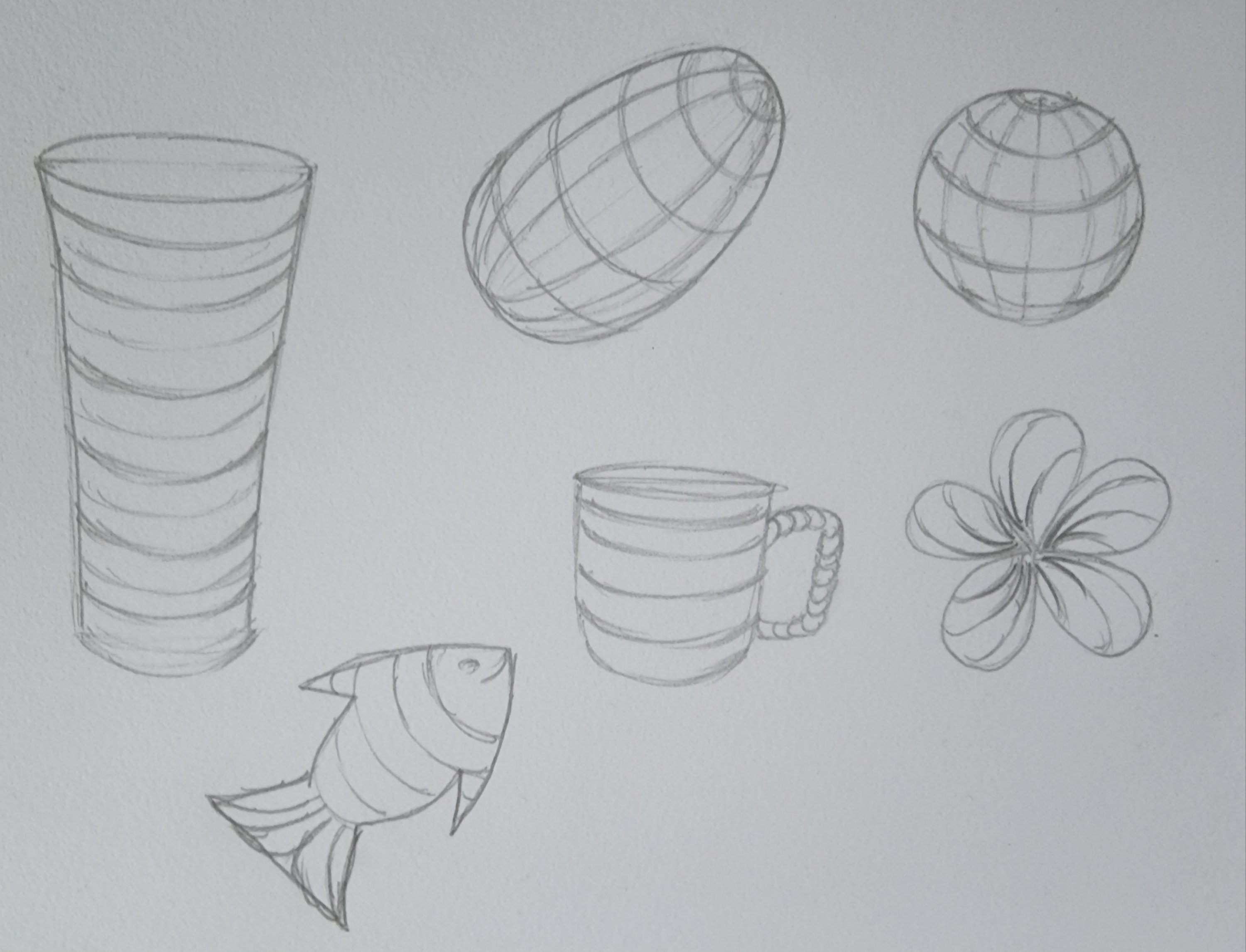 Adding contour and cross-contour lines to add dimension: Lesson 2 in ...