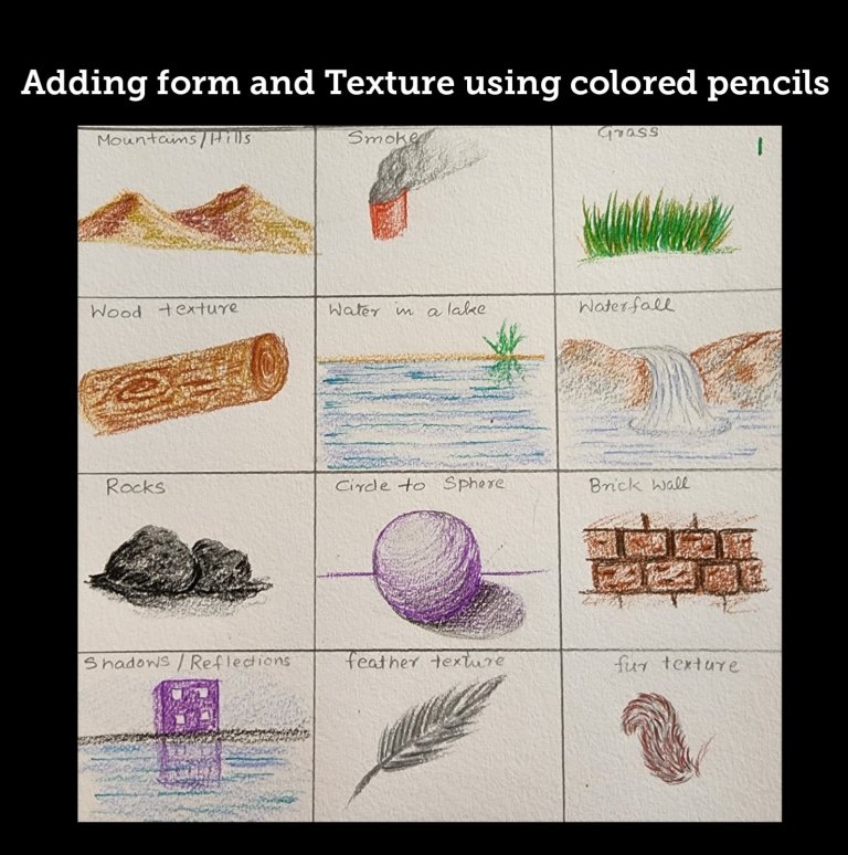 Colored Pencil Techniques for Beginners(12 things to Draw): Lesson 2 ...